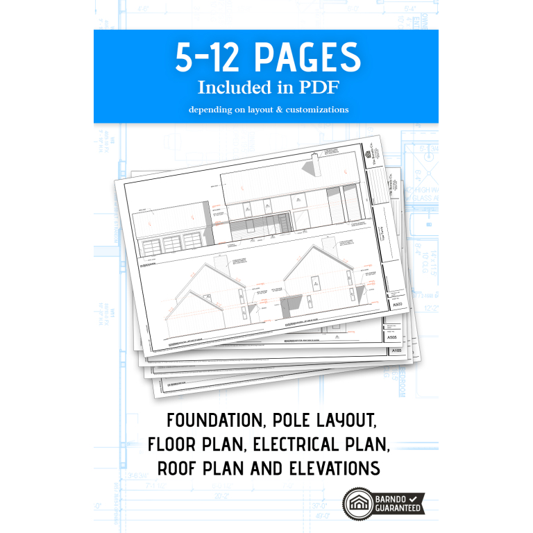 50x100 Barndominium Floor Plans with Shop | The Maple Plan 2